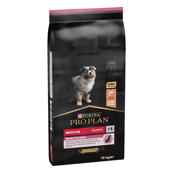 Purina Pro Plan OptiDerma Puppy Medium Sensitive Skin Losos 12kg