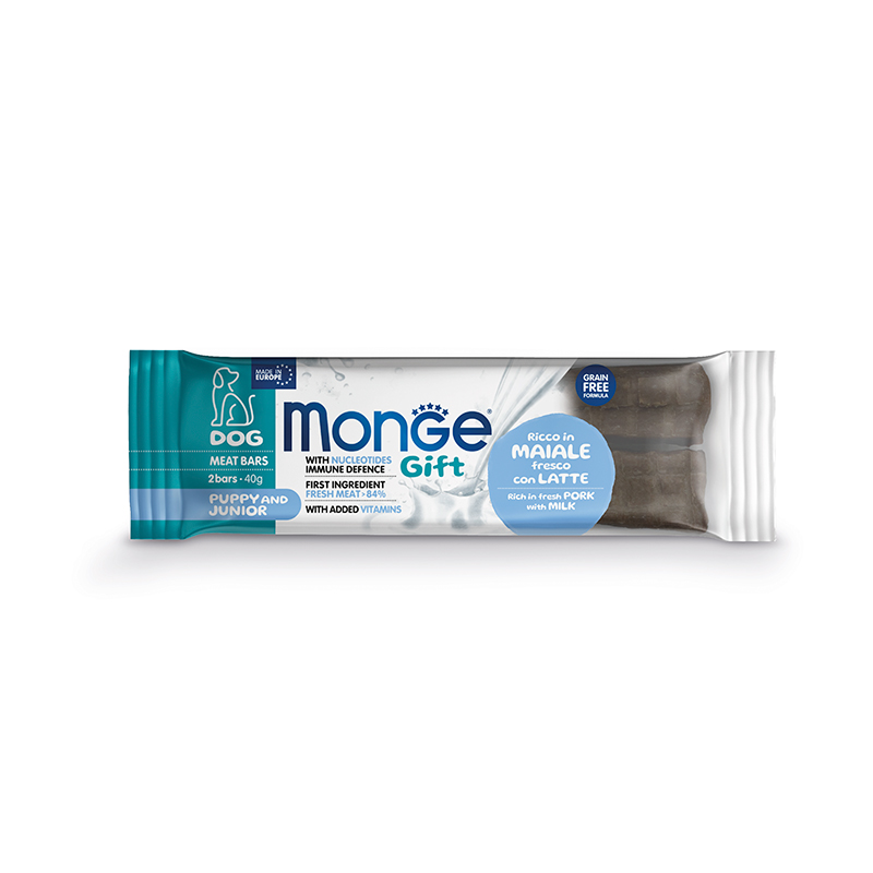 Monge Gift Growth support Meat Bars Puppy and Junior Svinjetina sa Mlekom i Nukleotidima 40 g