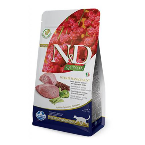 N&D Cat Quinoa Weight Management Jagnjetina i Špargla 1,5 kg