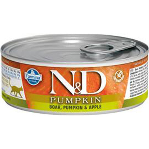 N&D Pumpkin konzerva za mačke Divlja svinja, Jabuka i Bundeva 70 g