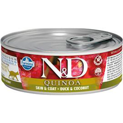 N&D Quinoa konzerva za mačke Skin&Coat Pačetina i Kokos 80 g