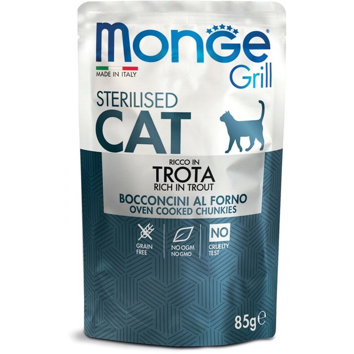Monge Grill sos za sterilisane mačke Pastrmka 85 g