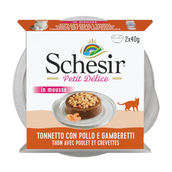 Shesir Cat Mousse Petit Delice Tuna, Piletina i Račići 2x40g