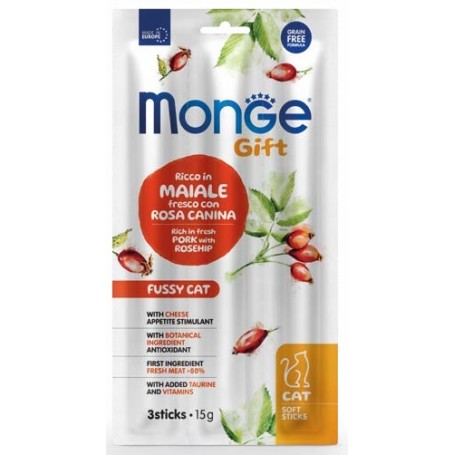 Monge Cat Gift Fussy Soft Sticks Svinjetina sa Šipkom i Sirom 15 g