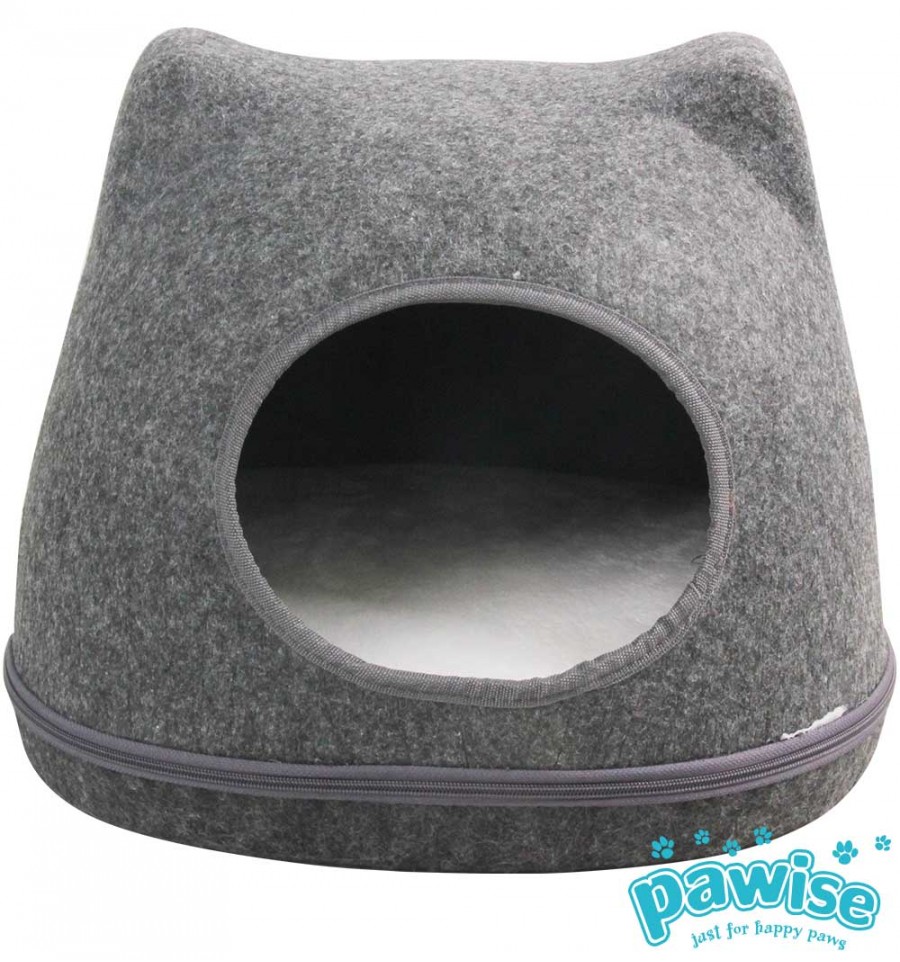 Pawise Felt Cat Cave ležaljka za mačke Iglo Siva