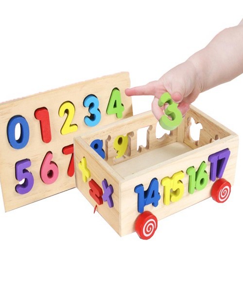 Drvena Igračka Za Učenje Brojeva I Oblika