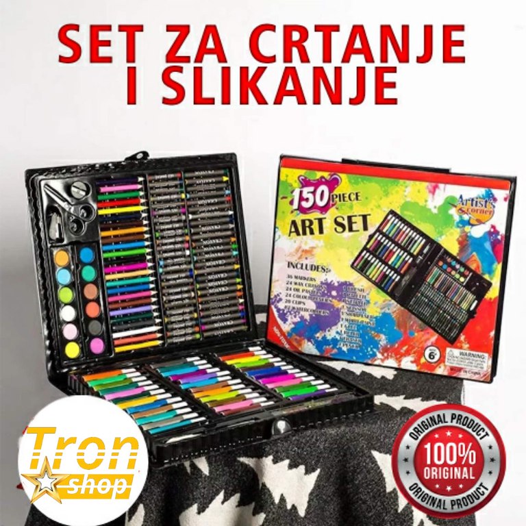 Umetnički Kofer – Kreativni Set Bojica i Flomastera