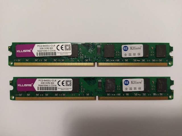 Memorija Kllisre DDR2 4GB(2x2) 800MHz za Intel