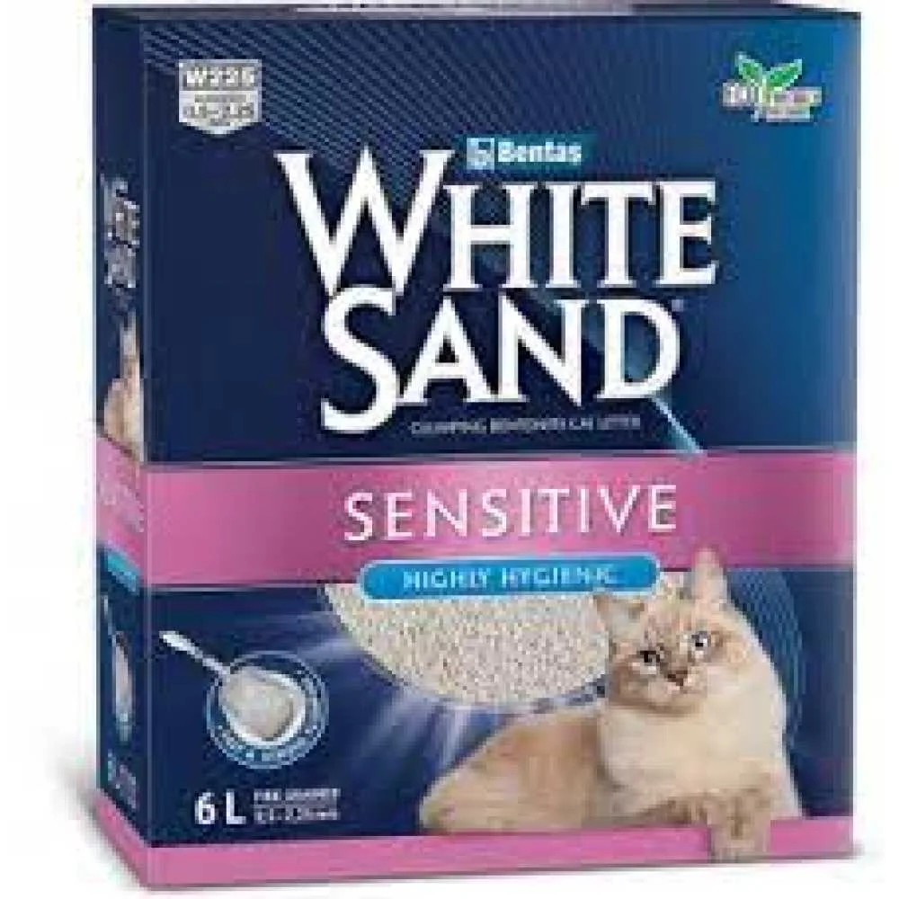 WHITE SAND Sensitive posip za mačke 6l