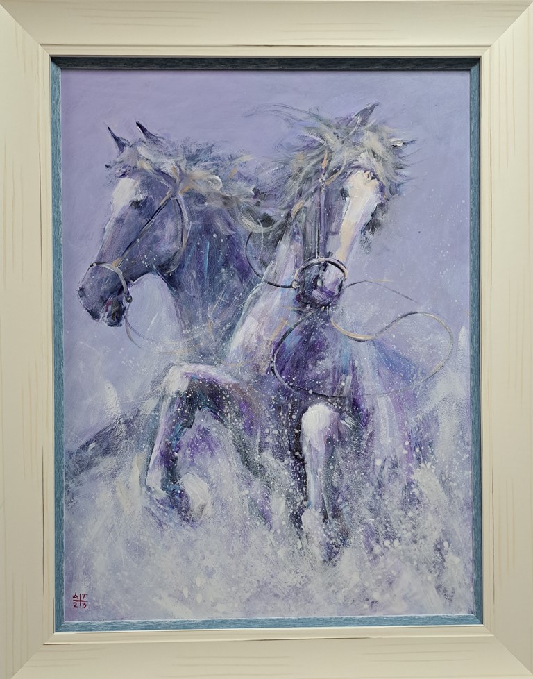 Konji 21, Dragan Tasić, akril na lesonitu, sa 96×76 cm, bez 80×60 cm, sertifikat, 38940 dinara