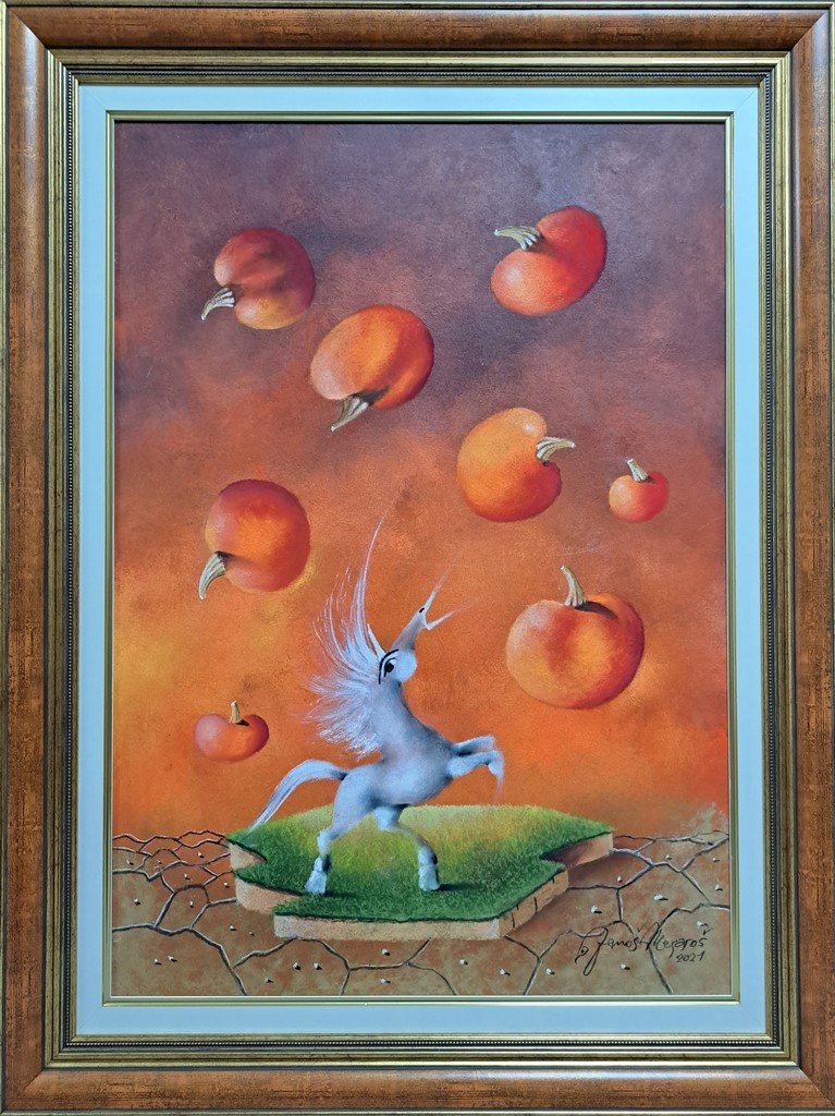 Rodilo je rodilo XIII, Janoš Mesaroš, kombinovana pastel ulje lak, sa 86×66 cm, bez 70×50 cm, sertifikat, 600 eura