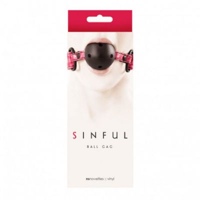 SINFUL BALL GAG PINK-BLACK