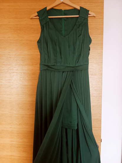 Satenska zelena haljina