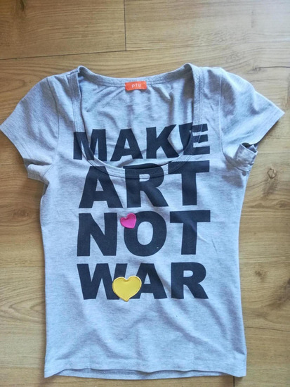 Siva majica Make Art Not War
