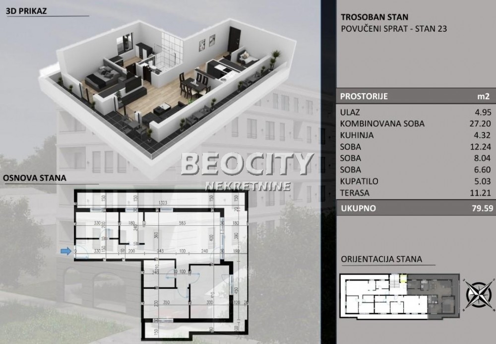 Trosoban stan, 80 m2, Stara Pazova, Karađorđeva ID: 87689