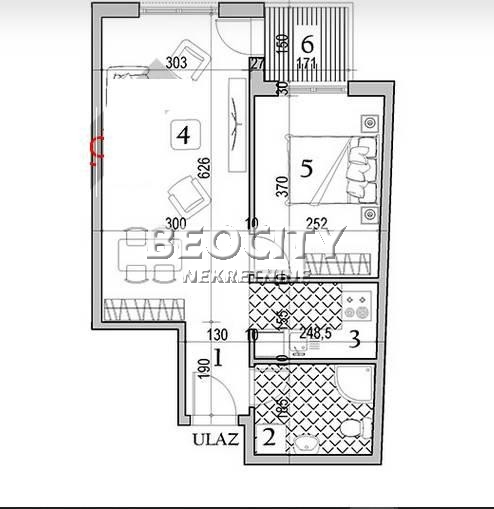 Dvosoban stan, 42 m2, Nova Detelinara ID: 90240