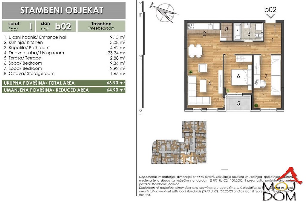 Stan,NOVI SAD,TELEP,kv: 65, € 162000, ID: 1026632