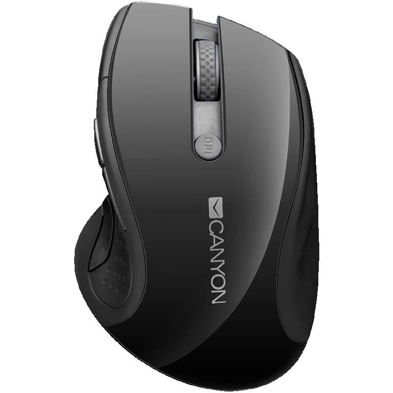 CANYON 2.4Ghz wireless mouse, optical tracking - blue LED, 6 buttons, DPI 1000 1200 1600, Black pearl glossy ( CNS-CMSW01B )