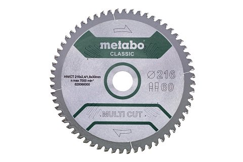 List testere AL Ø216x30x1.8/2.4mm 60zuba Metabo(2074)
[628066000]