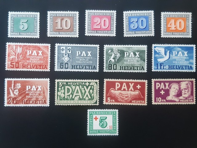 Švajcarska - 1945 PAX */** Čista kompl. serija+
