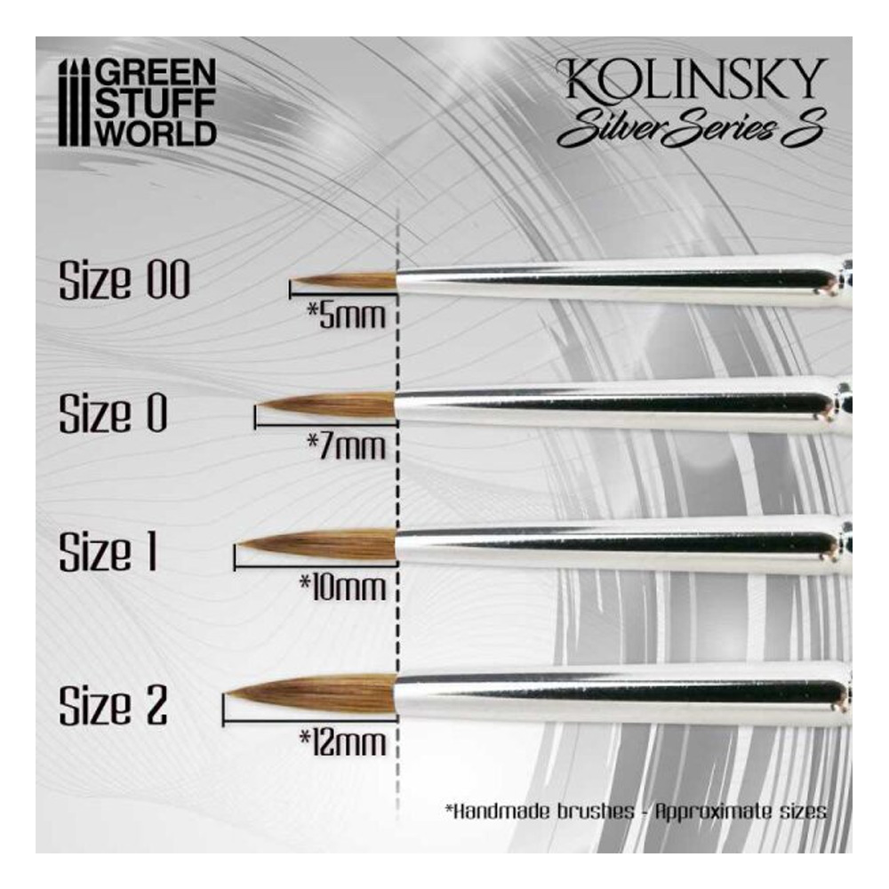 Kolinsky Brush size #0 - SILVER SERIE (S-type)