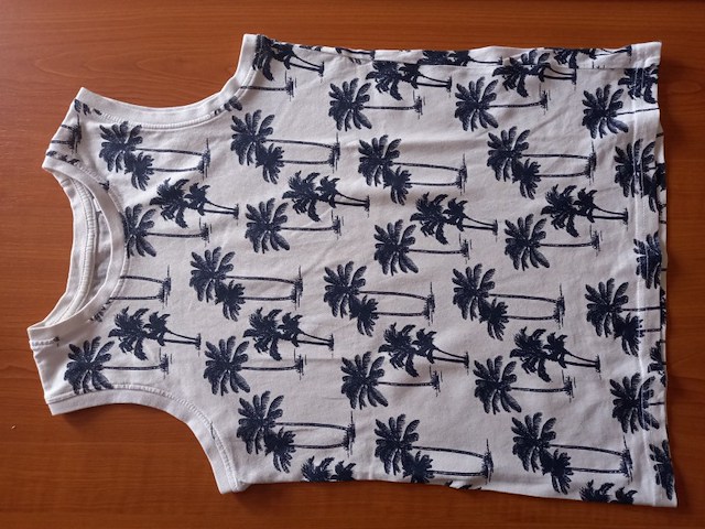 134/140 - C&;A majice bez  rukava bela sa palmama