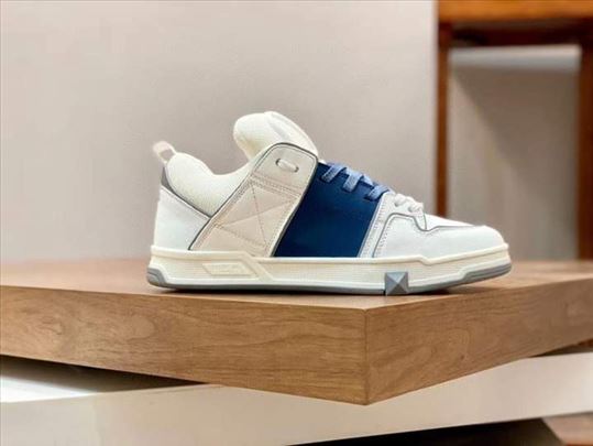 Valentino Open skate calfskin and fabric sneaker