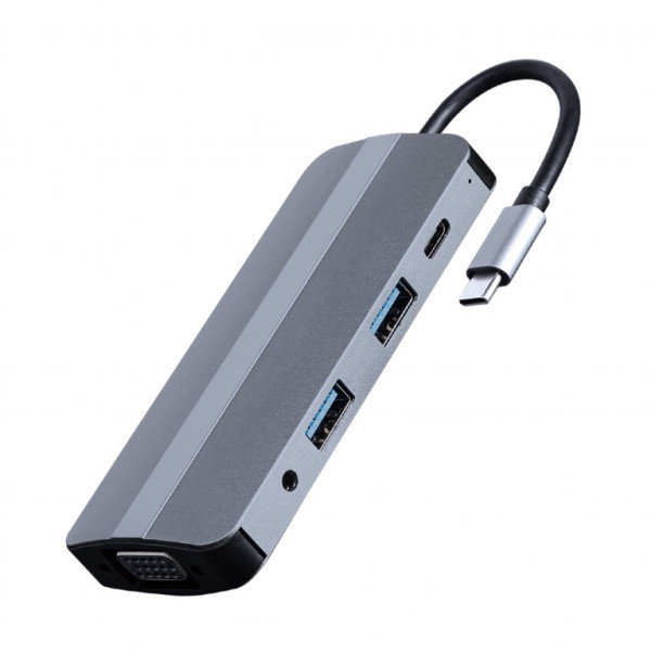 Docking station Cablexpert A-CM-COMBO8-02 USB-C - HDMIVGA2xUSBPDCDAudio