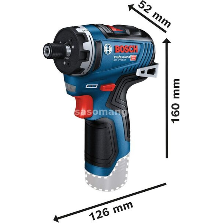 Bosch Akumulatorski odvrtač, GSR 12V-35 HX, Solo, L-Boxx, 06019J9102