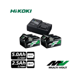 Hikoki Set baterija 2 x baterija 36V/2.5Ah – 18V/5.0Ah, super brzi punjač, UC18YSL3-WEZ