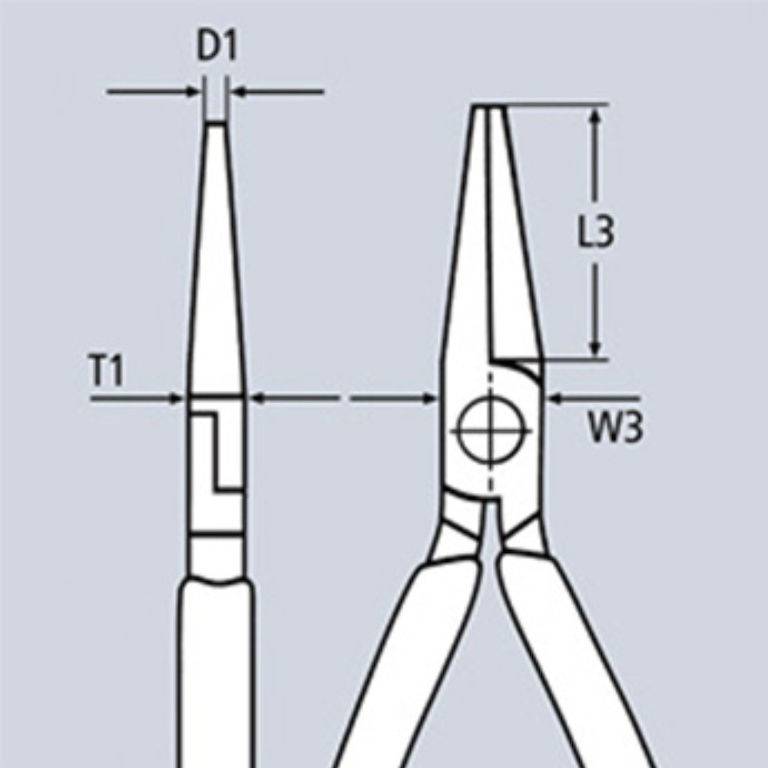 Knipex – Klešta špic prava sa bočnim sečenjem 125mm – 25 01 125