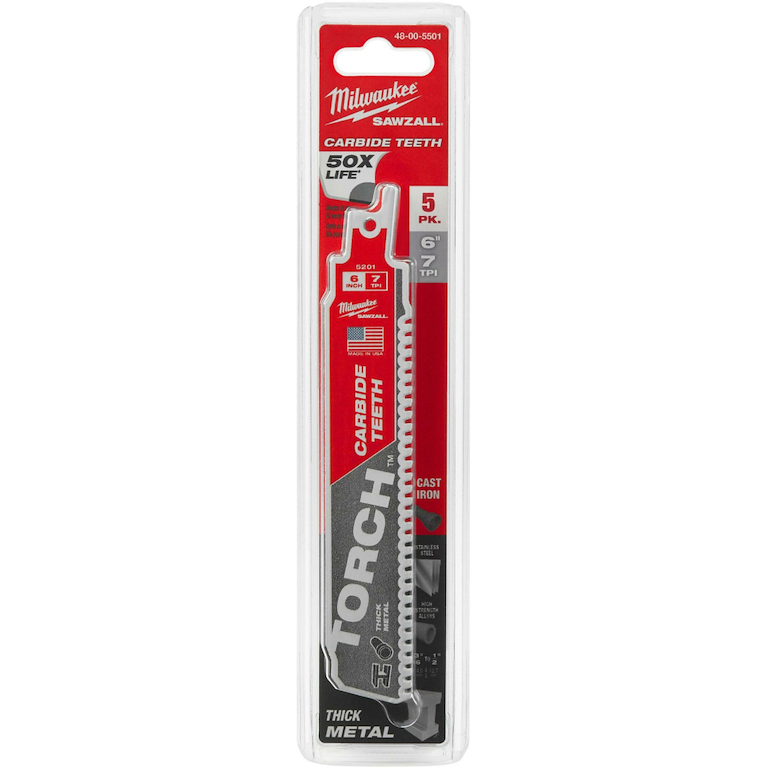 Milwaukee List testere za metal TCT Torch karbid 150 mm, 7 TPI, 48005501