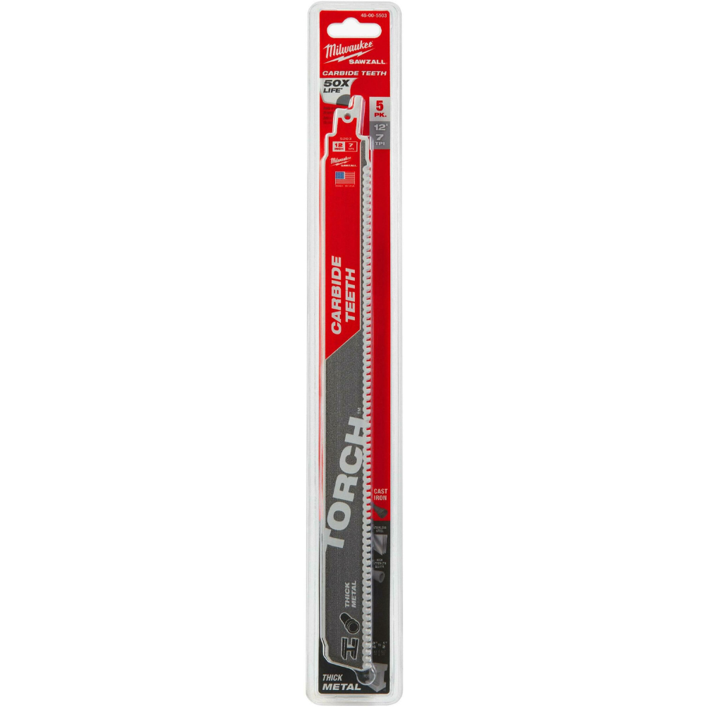 Milwaukee List testere za metal TCT Torch karbid 300 mm, 7 TPI, 48005503