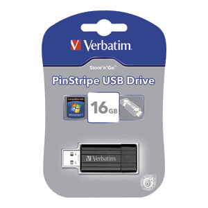 USB 16Gb PinStripe Verbatim 49063 crna blister