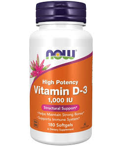 NOW VITAMIN D-3 1000 IU
180 SOFGEL KAPSULA