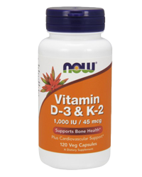 NOW Vitamin D-3 & K-2
120 Veganskih kapsula