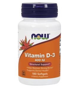 Now Vitamin D-3 400IU
180 softgel kapsula