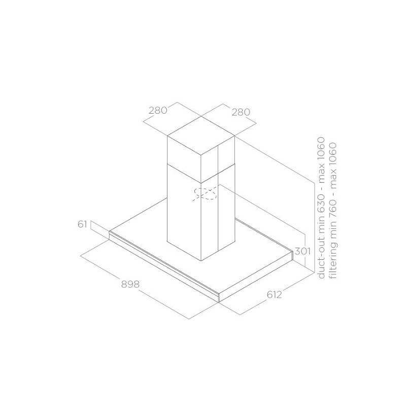 Elica ostrvski aspirator ADELE ISLAND BLIX/A/90X60