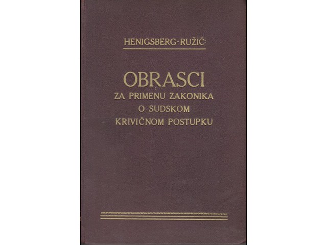 OBRASCI ZA PRIMENU ZAKONIKA O SUDSKOM KRIVIČNOM