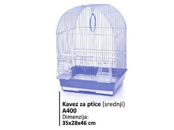 Kavez za ptice A400 polukružni 35x28x46cm