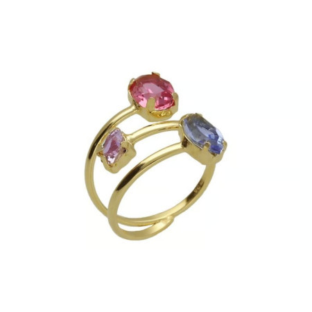 Ženski victoria cruz sabina multicolor gold prsten sa swarovski kristalima ( a4319-mda )