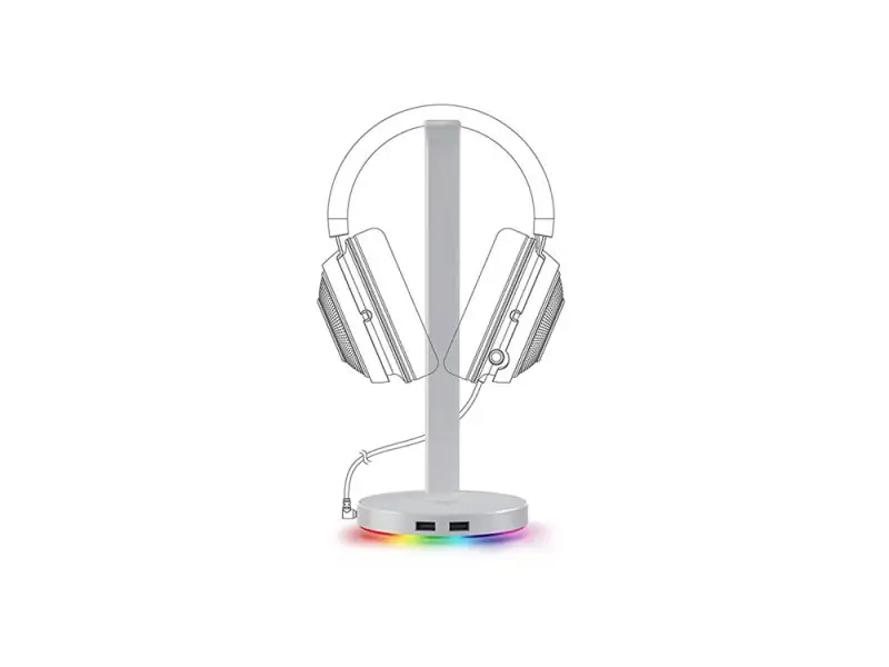 RAZER BASE STATION V2 CHROMA MERCURY – HEADPHONE STAND WITH USB 3.1 AND 7.1 SURROUND SOUND