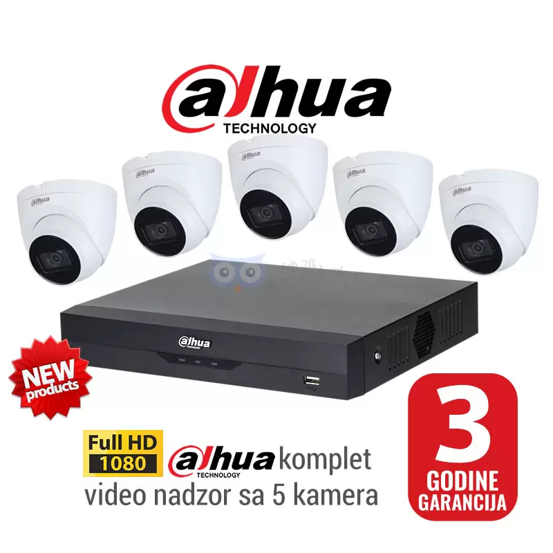 Dahua komplet video nadzor sa 5 FullHD kamera 2TB