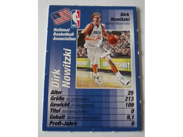 Kartica `Bravo Sport-Dirk Nowitzki`