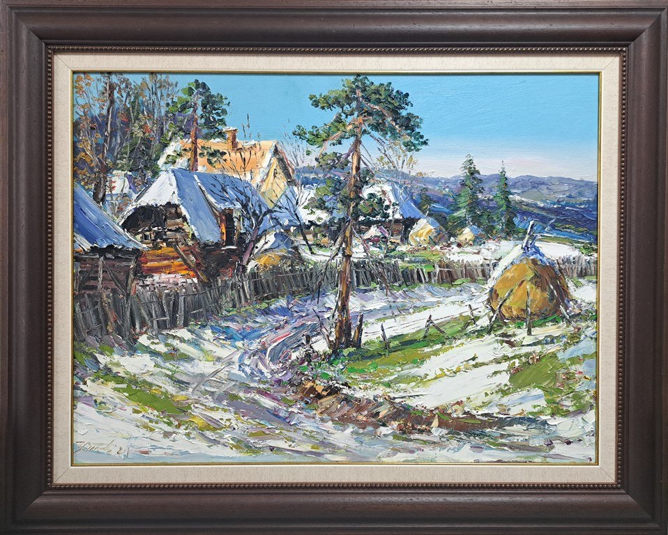 Šljivovica, Đorđe Stanić, ulje na platnu, sa 82×102 cm, bez 60×80 cm, sertifikat, 500 eura