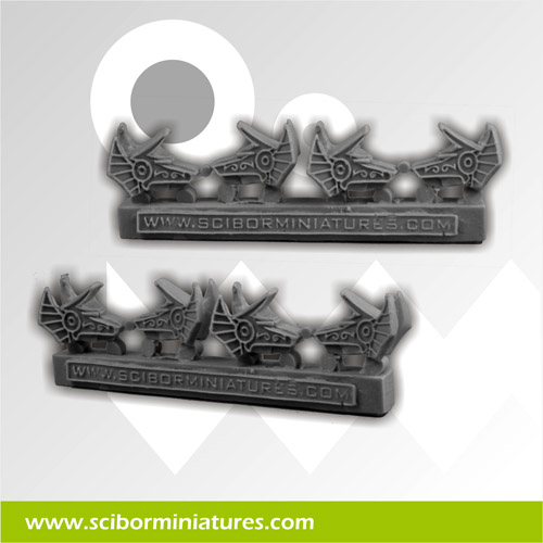 Scibor Monstrous Miniatures CPEG0163 Egyptian Helmets #2 (4 pcs)