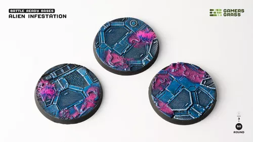 GamersGrass GGB-AIR50 Alien Infestation Bases Round 50mm (x3)