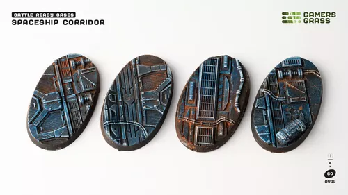 GamersGrass GGB-SPO60 Spaceship Corridor Bases Oval 60mm (x4)