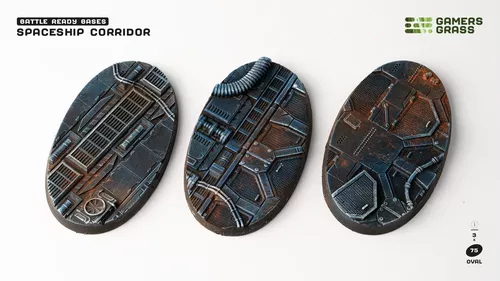 GamersGrass GGB-SPO75 Spaceship Corridor Bases Oval 75mm (x3)