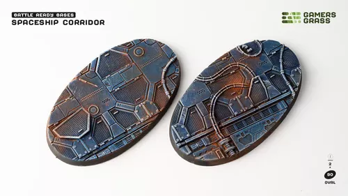 GamersGrass GGB-SPO90 Spaceship Corridor Bases Oval 90mm (x2)